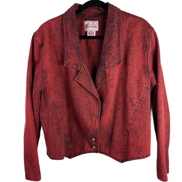 Sundance | Jackets & Coats | Sundance Vintage Red Acid Wash Jacket ...